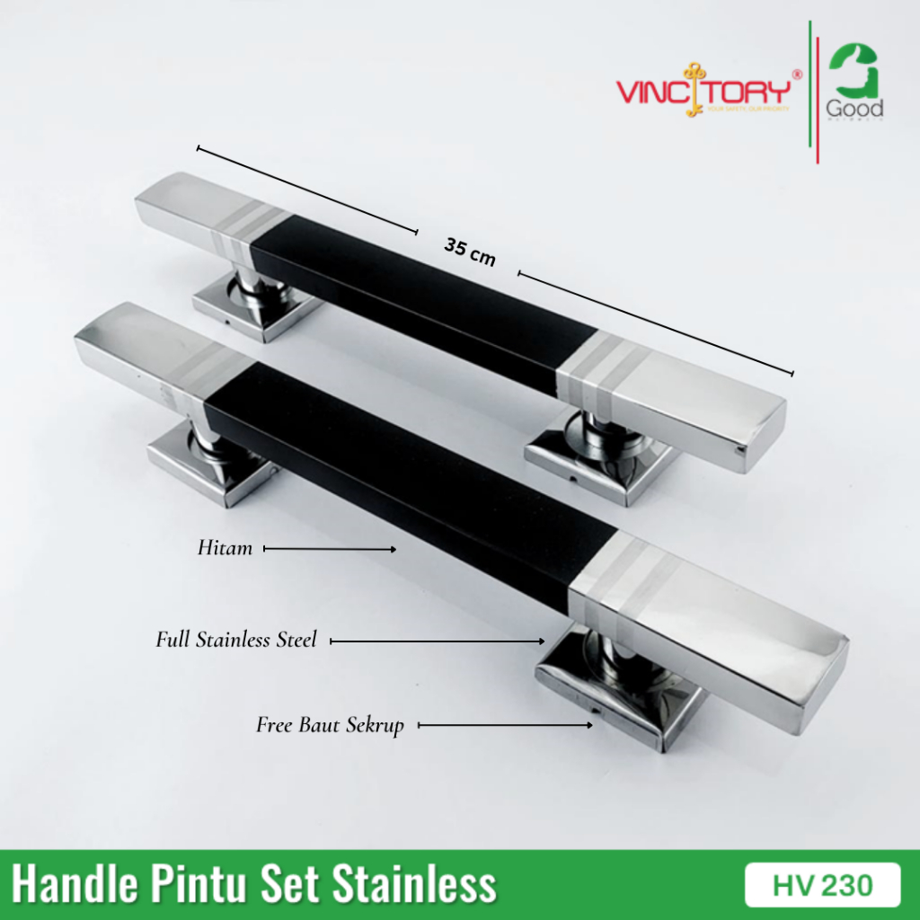 Jual Handle Pintu Rumah Minimalis 35cm Hitam Stainless | Gagang Pintu ...