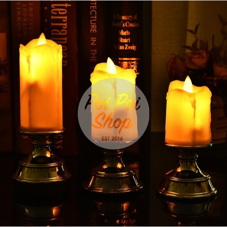 Jual Lilin LED Premium Set 3 pcs Candle Smokeless Natal Lampu Tidur ...