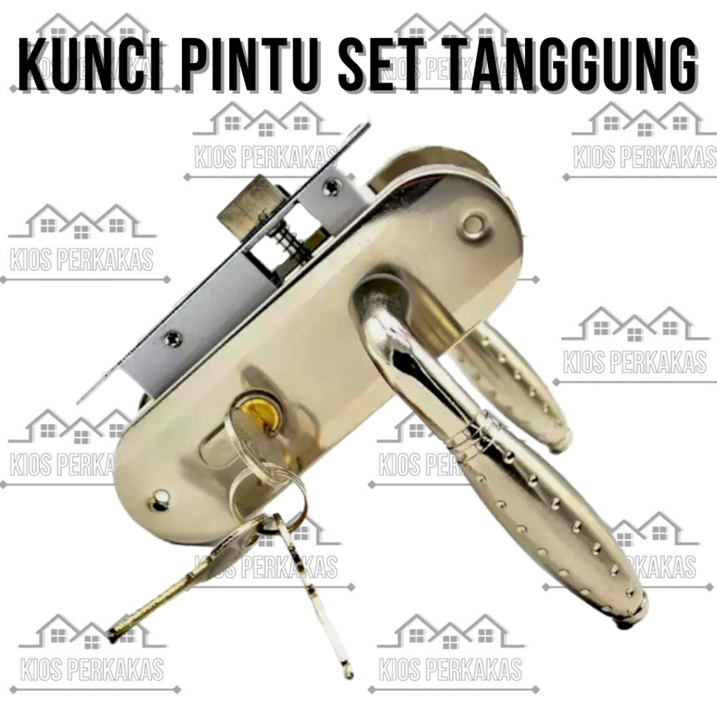 Jual Kunci Pintu Handle Pintu Set Medium Silinder Plat Silver/Handel ...