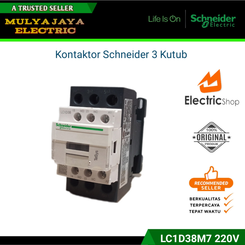 Jual Kontaktor Schneider LC1D38M7 220VAC Contactor lc1d38 m7 220VAC ...