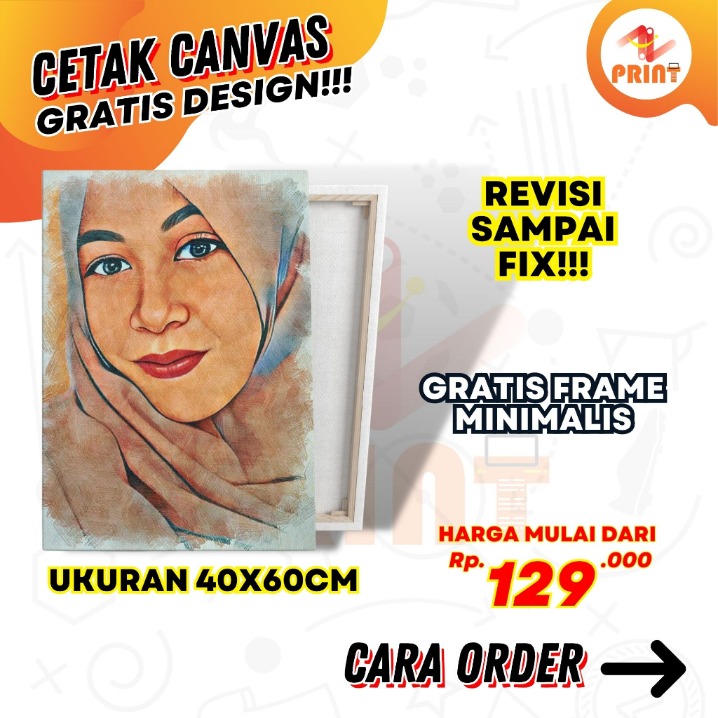 Jual CETAK FOTO CANVAS MURAH | GRATIS DESIGN | UKURAN 40X60CM | FREE ...