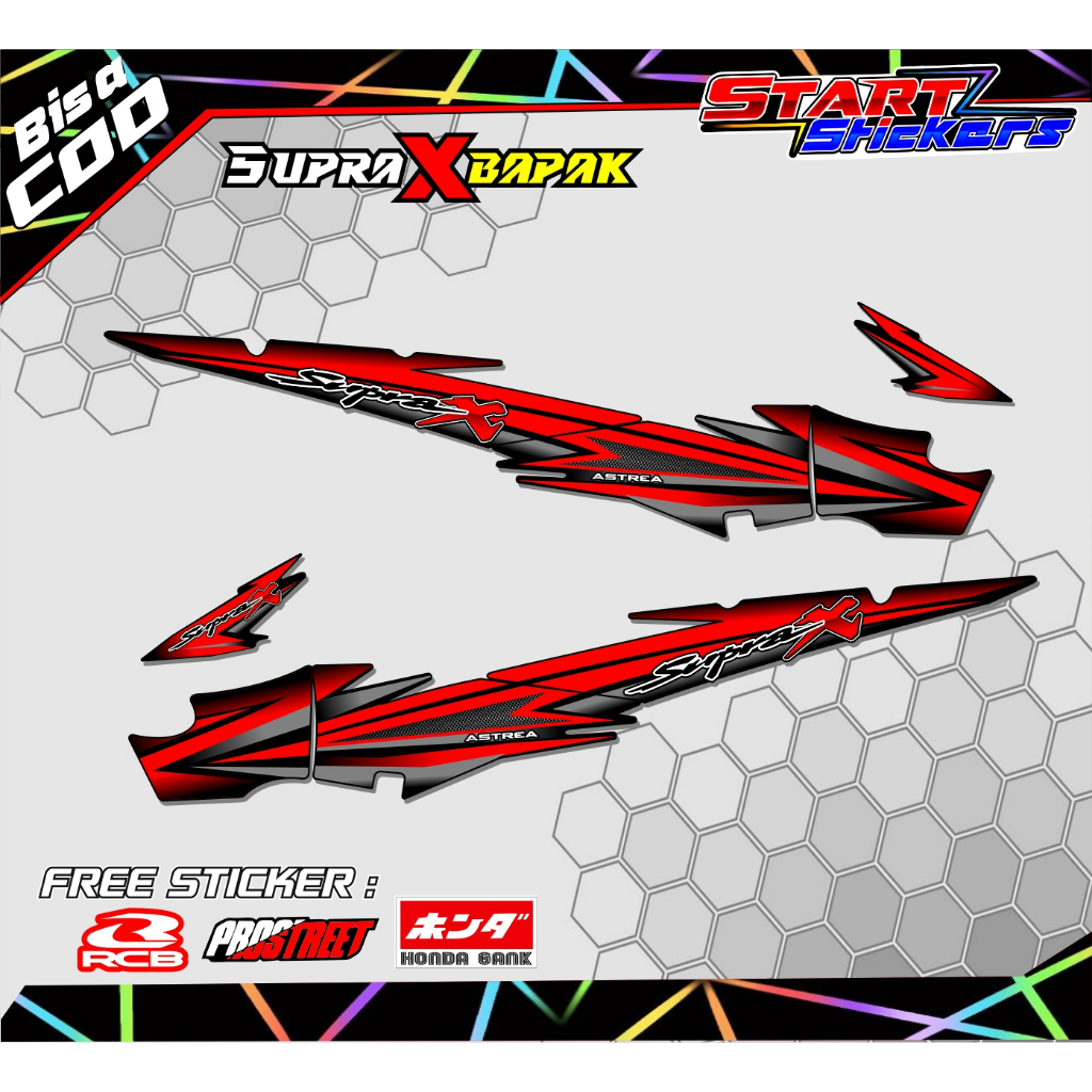 Jual STRIPING VARIASI SUPRA X 110 LAMA HOLOGRAM / STICKER LIST HONDA ...
