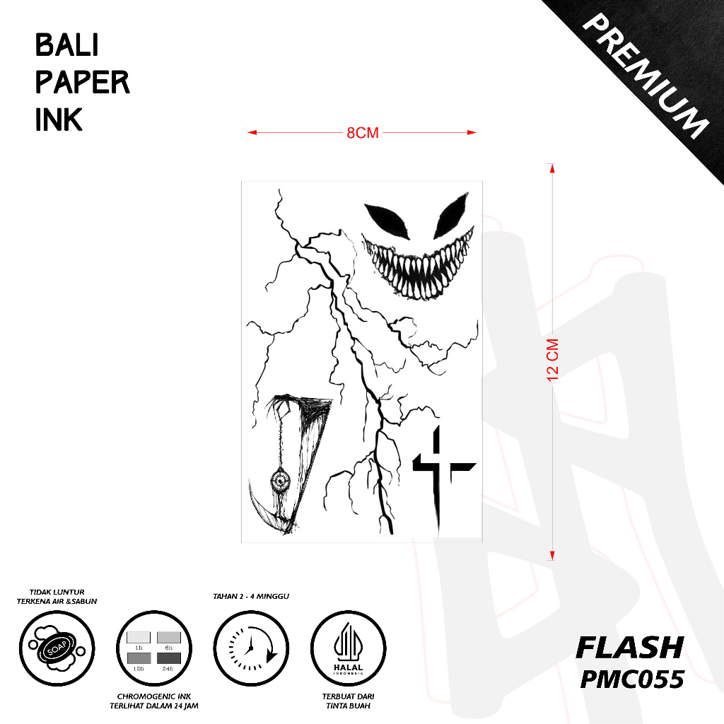 Jual Bali Paper Ink PMC055 Flash Petir Fruit Ink Tatto Temporary ...