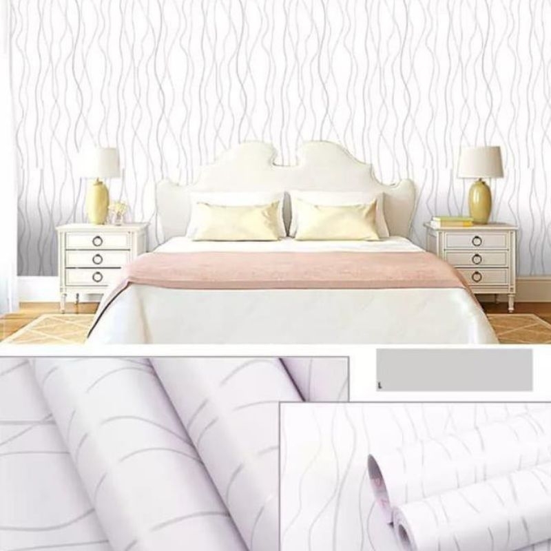 Jual BELI 5 GRATIS 1 // Terlaris Wallpaper Sticker Dinding Ruang Tamu Murah & Berkualitas POLOS ...