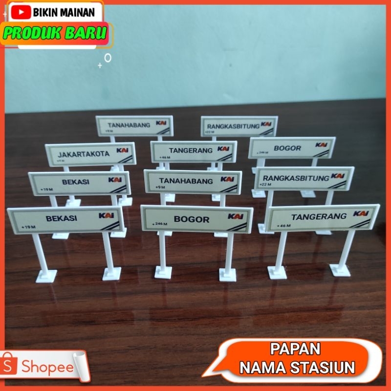 Jual Papan nama stasiun kereta api skala HO (handmade) | Shopee Indonesia