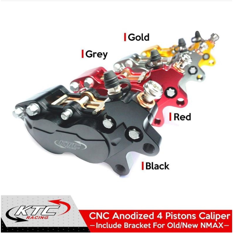 Jual KALIPER KALIVER PALA BABI KTC RACING NMAX 4 PISTON + BREKET NMAX ...