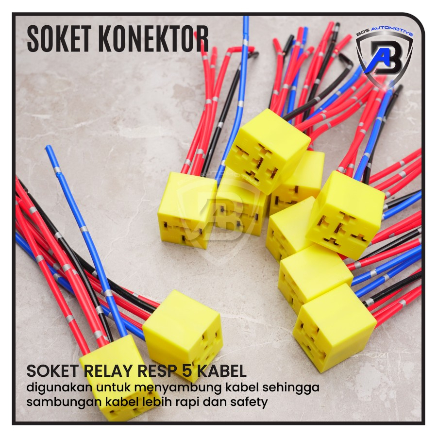 Jual Soket Relay RE5P Kaki 5 Pin + Kabel Bintik / Rumah Relay Socket Relay | Shopee Indonesia