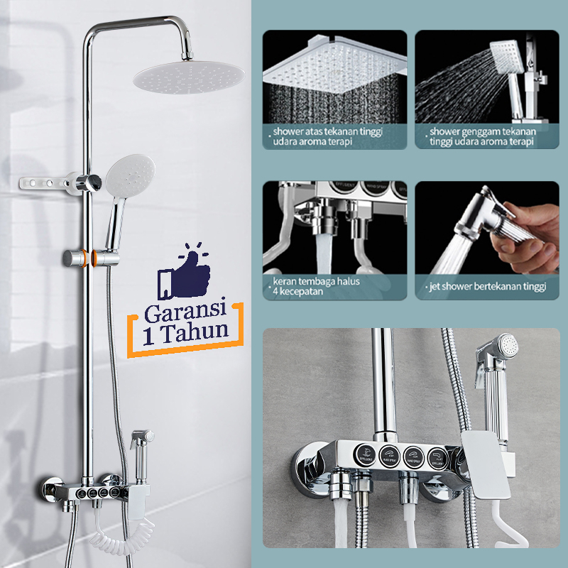 Jual Set shower panas dingin persegi/ shower kamar mandi/ set shower ...