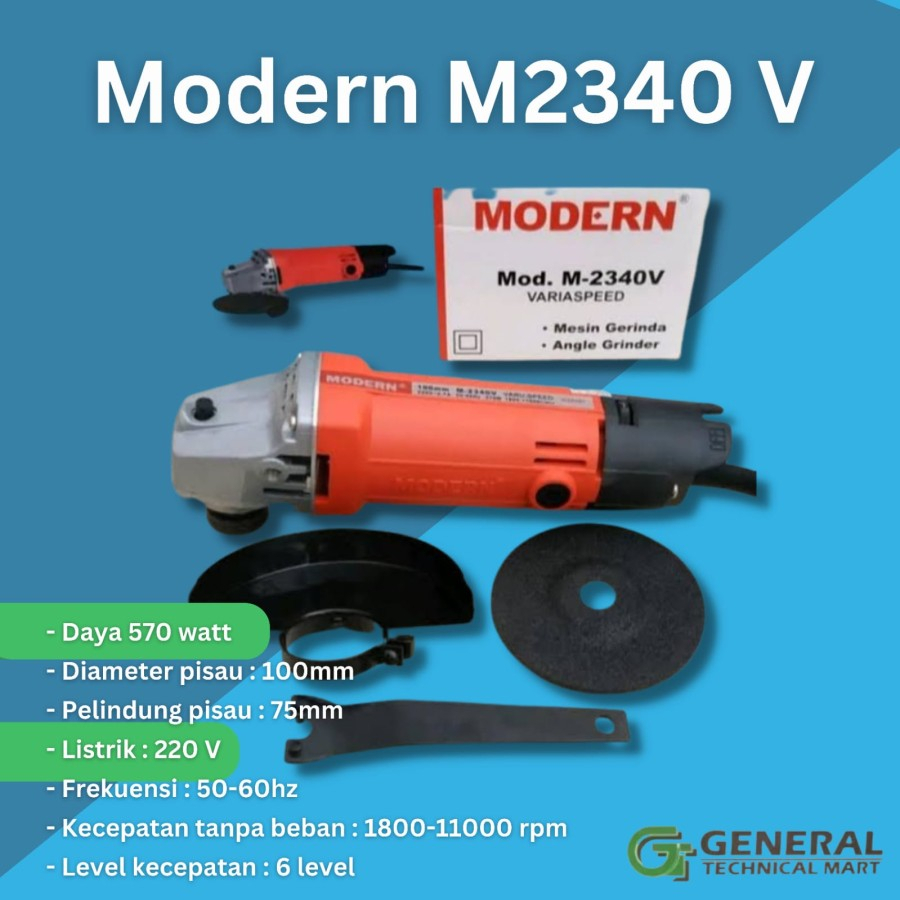 Jual Mesin Gerinda Tangan Variable Speed M2340V Modern Gerinda Tangan ...