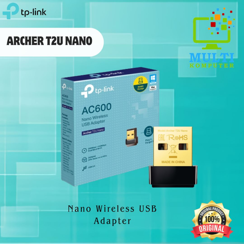 Jual TP-Link Archer T2U Nano AC600 Nano Wireless USB Adapter | Shopee ...