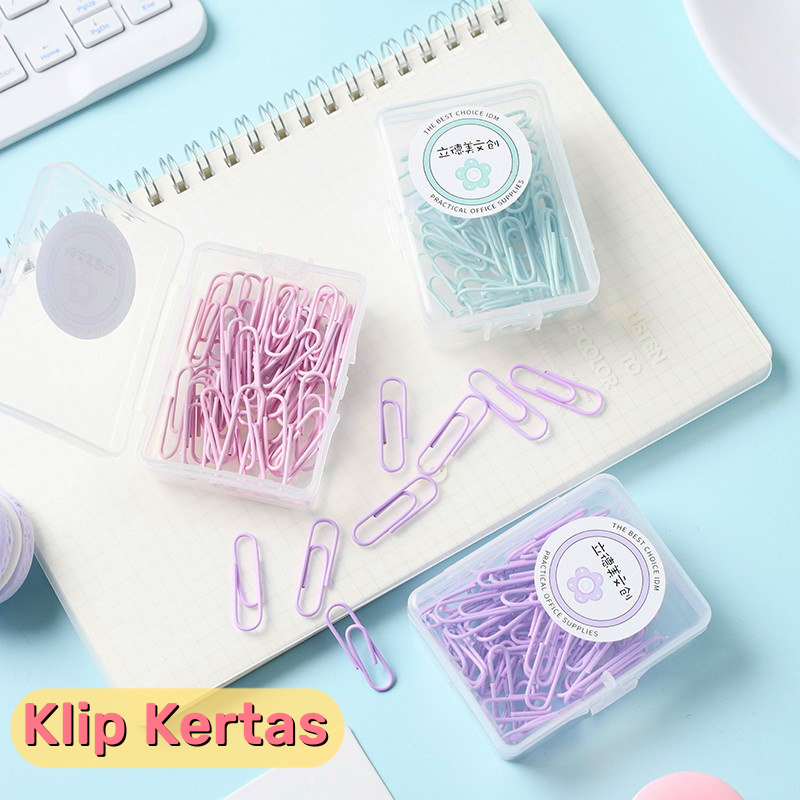 Jual Klip kertas warna warni untuk kantor Paper clips macaron Penjepit ...