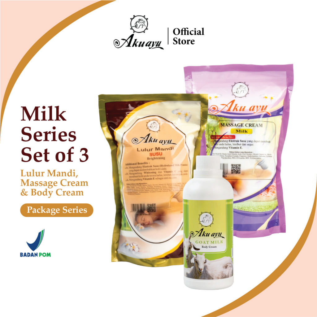 Jual Aku Ayu Package Milk Series set of 3 (Lulur, Massage & Body Cream ...
