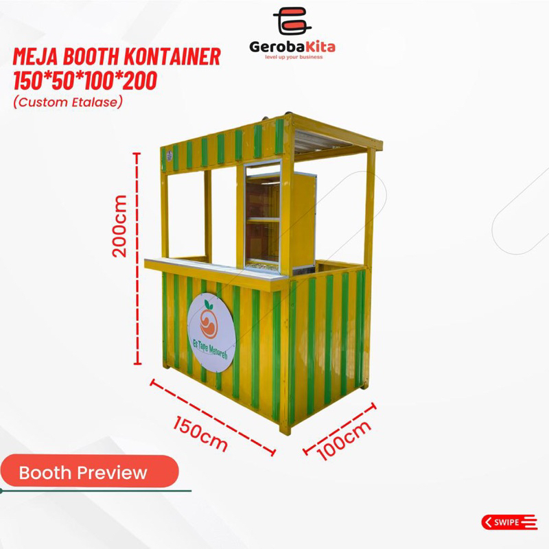 Jual Meja Booth L Container Custom Etalase dan Atap | Shopee Indonesia