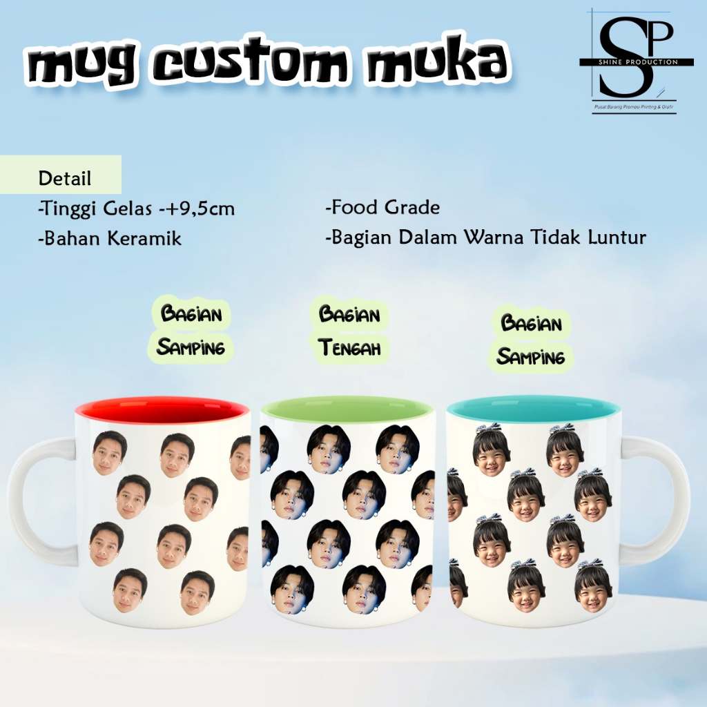 Jual Gelas Mug Custom Muka Wajah Custom Gambar | Shopee Indonesia