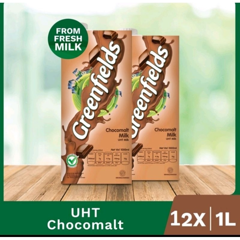 Jual susu uht greenfields choco malt | Shopee Indonesia