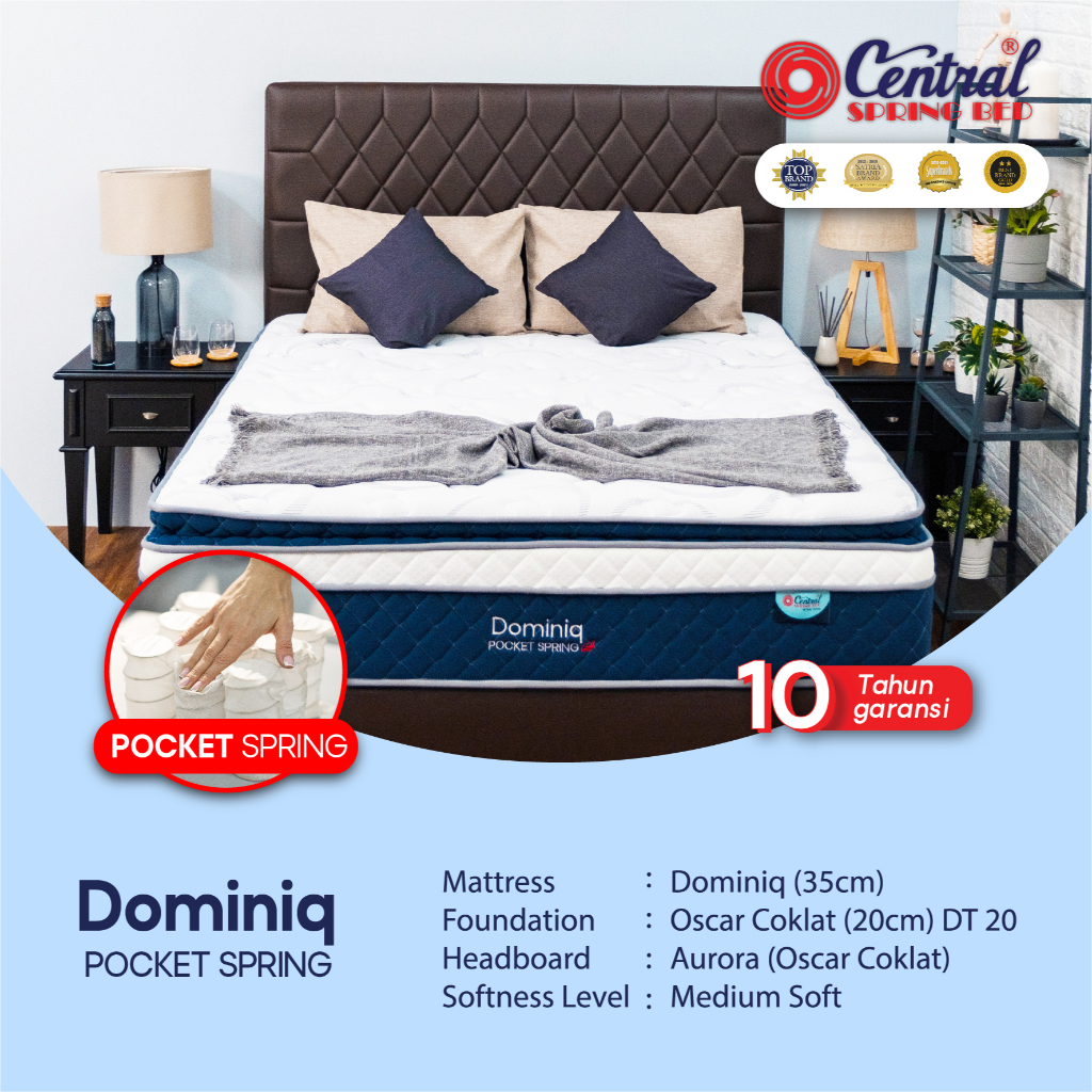 Jual Central Springbed Dominiq Pocket Spring | Shopee Indonesia