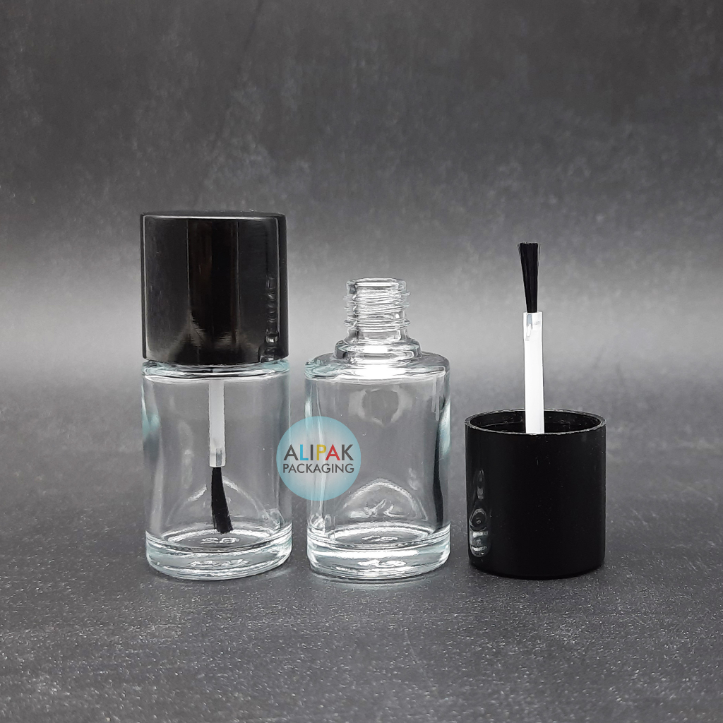 Jual BOTOL KUTEK 15ML BULAT TABUNG KACA BENING TUTUP HITAM BESAR 15PJ ...