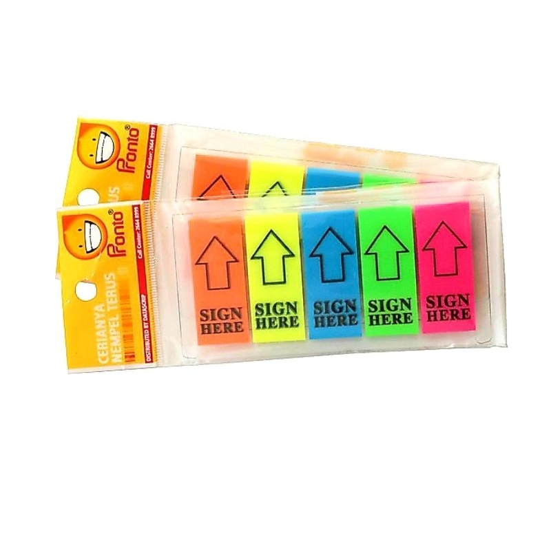 Jual SIGN HERE Flag PRONTO Sticky Note Film Arrow, Penanda Tanda Tangan ...