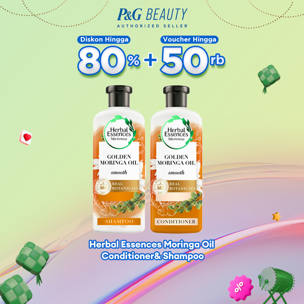 Jual Herbal Essences Sampo Repair Golden Moringa Oil Real Botanical Perawatan Rambut 400ml ...