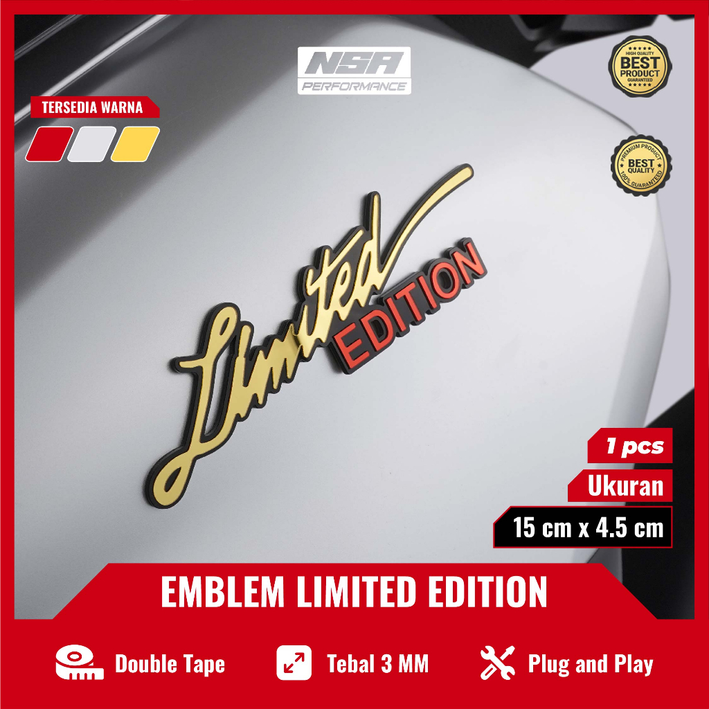 Jual NSA Emblem Motor Logo Limited Editon Sticker Motor Timbul 3D ...
