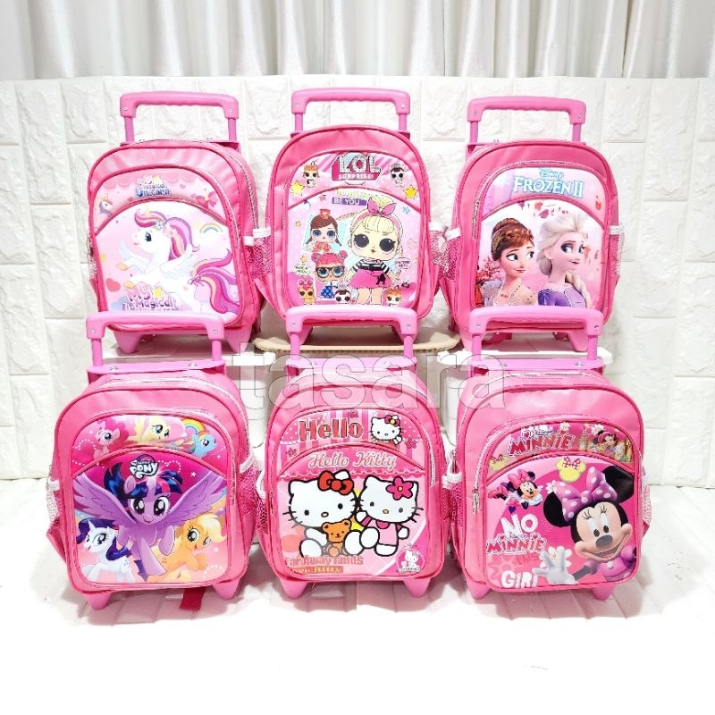 Jual TAS DORONG TROLLEY ANAK PAUD / PLAY GROUP PEREMPUAN GAMBAR ...
