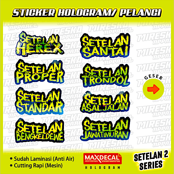 Jual Terbaru!! Stiker Viral Hologram Terlaris Setelan Series 2 ...