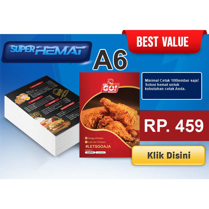 Jual Cetak Brosur A6 / Cetak Flyer / Leaflet Art Paper 150 Gram (min. Pemesanan 100 lembar ...