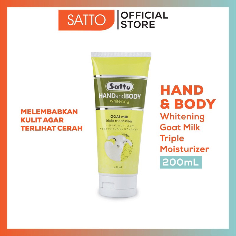 Jual SATTO HAND AND BODY WHITENING GOAT MILK TRIPLE MOISTURIZER 200ML ...