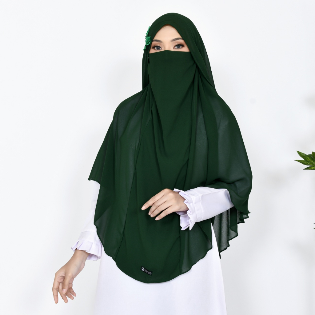 Jual FRENCH KHIMAR BUTTERFLY DUA LAYER JUMBO NIQAB CADAR TALI / JILBAB ...