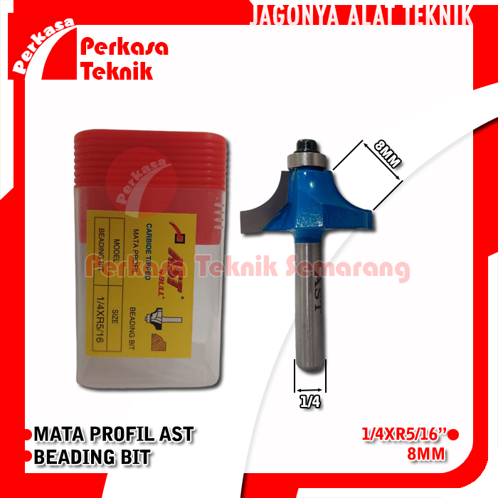 Jual AST 1/4X5/16" Mata Profil Router Trimer Kayu Beading Bit Cembung ...