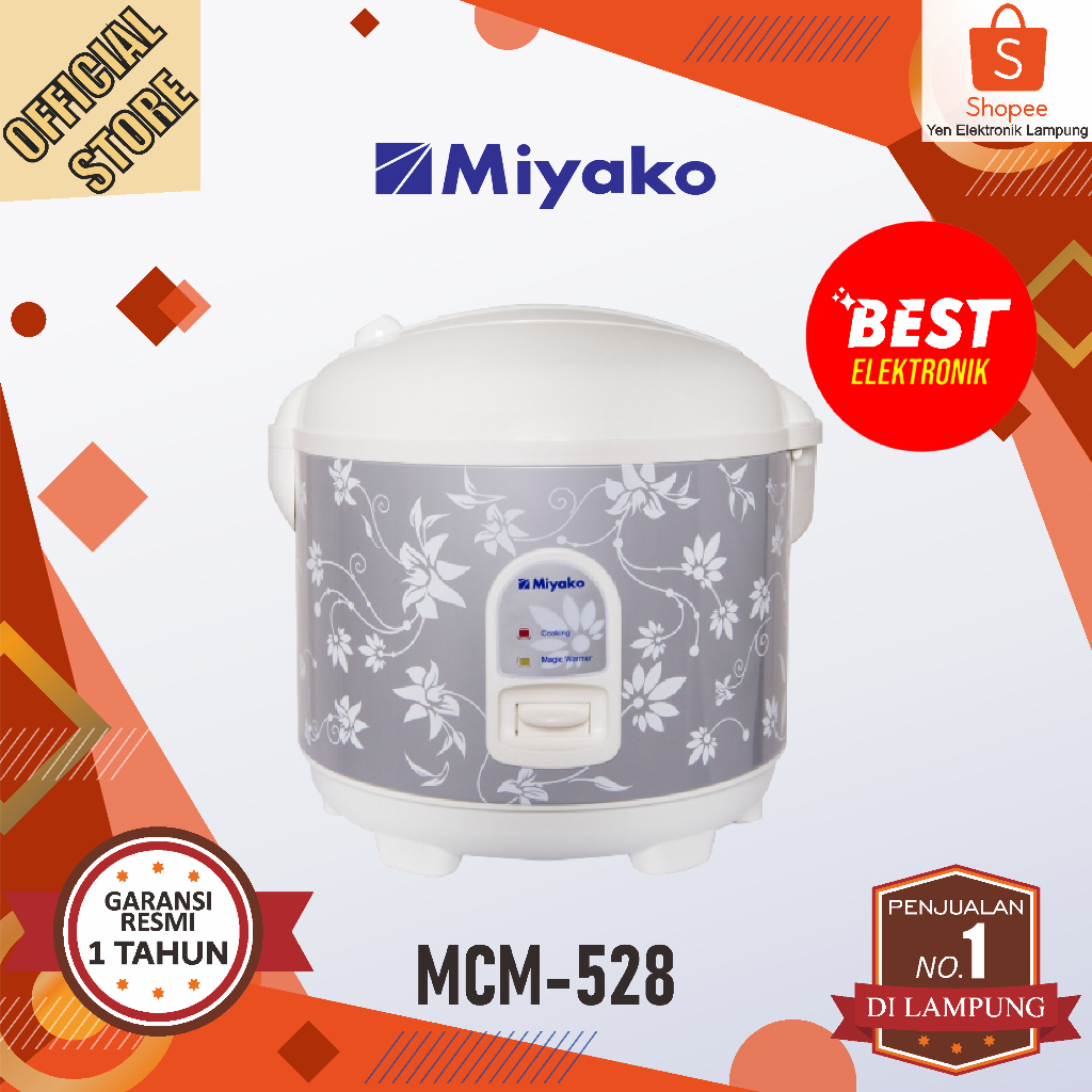 Jual Magic com MIYAKO MCM 528 1.8 L Rice Cooker Miyako Garansi Resmi ...