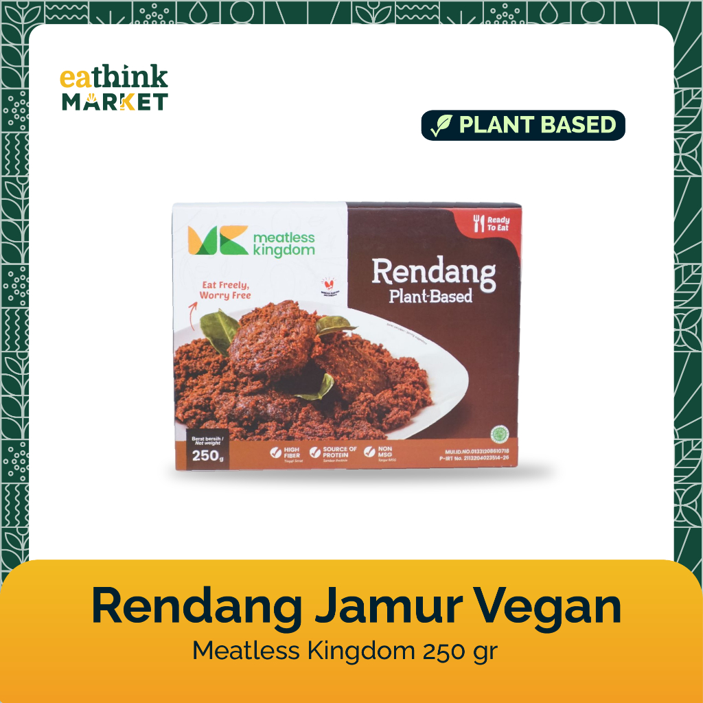 Jual Rendang Jamur Vegan / Vegetarian - Meatless Kingdom 250gr | Shopee ...