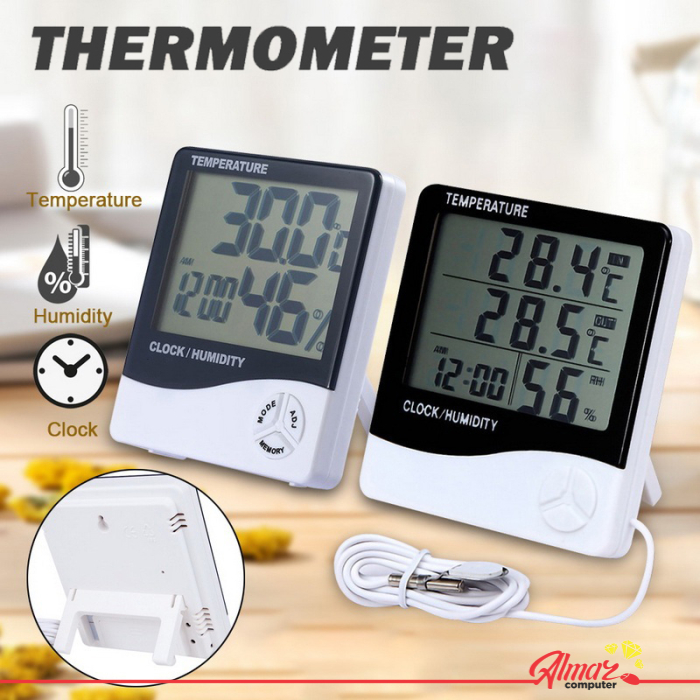 Jual HTC-1 Hygrometer Termometer Ruangan Digital Jam Thermometer Indoor ...