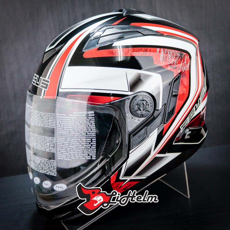 Jual HELM ZEUS ZS613C AJ6 MODULAR BLACK RED ZS 613C MUZZLE FULL FACE ...