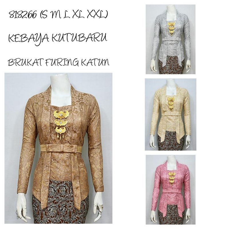 Jual Indah KEBAYA BRUKAT MODERN KUTUBARU LENGAN PANJANG Furing Katun ...