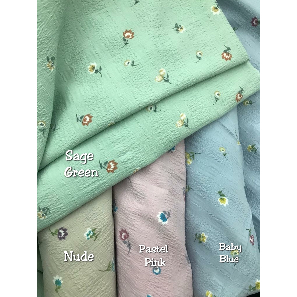 Jual Kain Crinkle Stretch Lady Crush Motif Bahan Airflow Yoryu Hijau ...