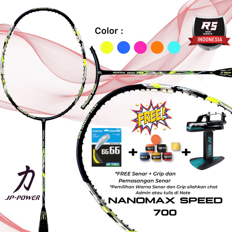 Jual RAKET BADMINTON JP POWER NANOMAX SPEED 700 MAX 35Lbs ORIGINAL ...