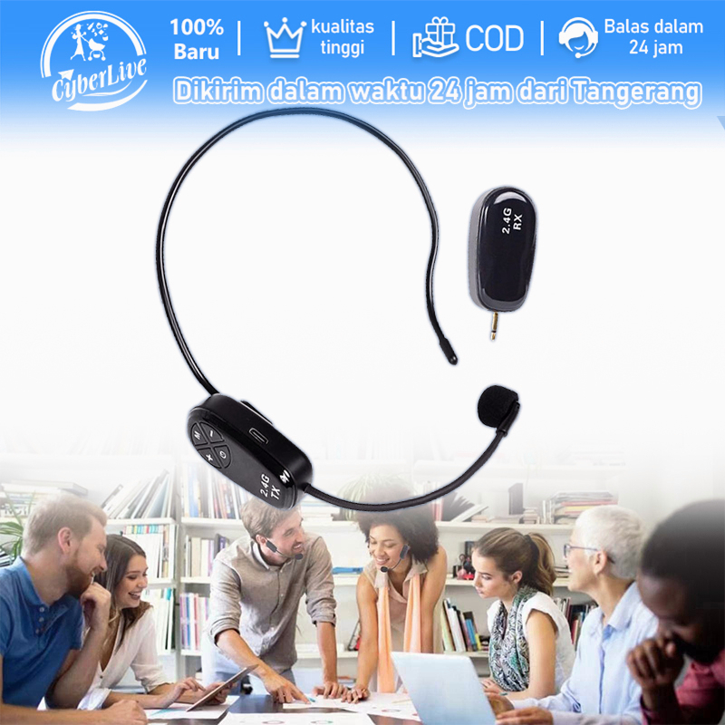 Jual Microphone Wireless Mic Jepit Wireless Clip On UHF 2.4g Instruktur ...
