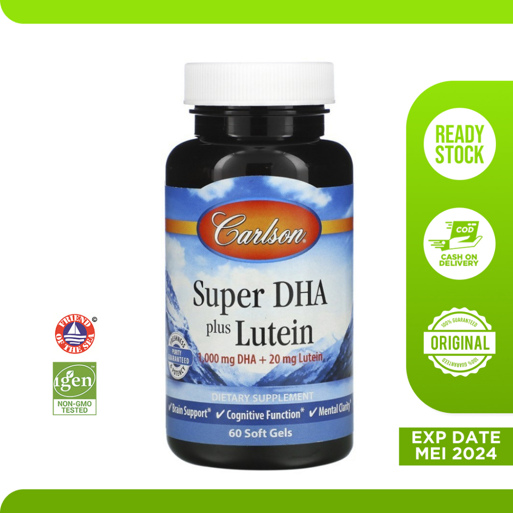 Jual Vitamin Omega 3 Super DHA 1000 mg plus Lutein 20 mg Carlson 60 ...