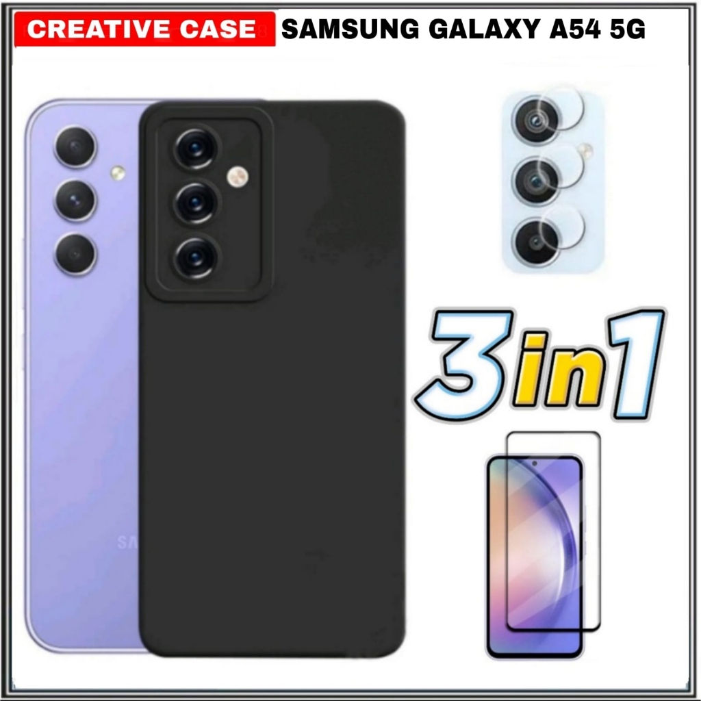 Jual PAKET 3 INC 1 Soft Case SAMSUNG GALAXY A54 5G Ultra Slim Premium ...