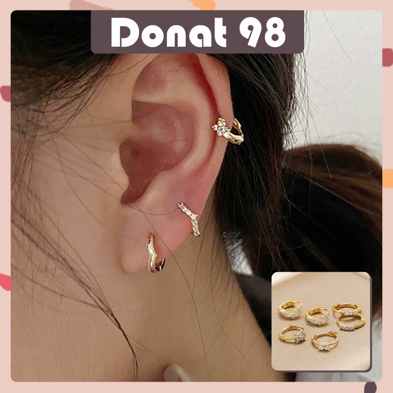 Jual 1 Pasang Anting Bulat Hoop Zirkon Mini Aksesoris Fashion Ala ...