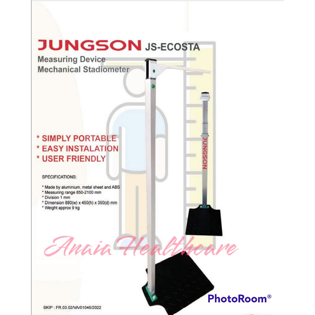 Jual Stadiometer Jungson JS-ECOSTA Pengukur Tinggi Badan Dewasa Dan ...