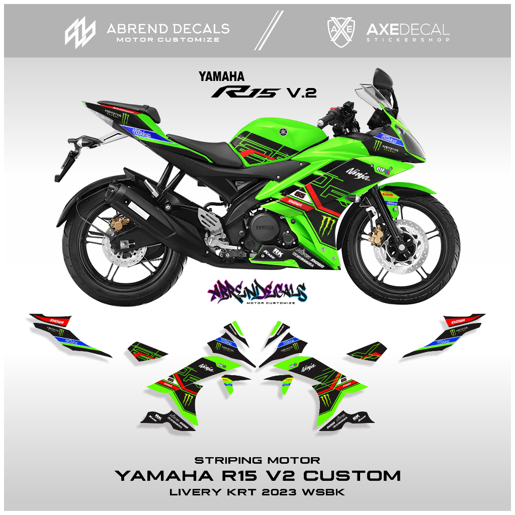 Jual Striping Yamaha R15 V2 Design Custom KRT 250R WSBK 2023 / Stiker ...
