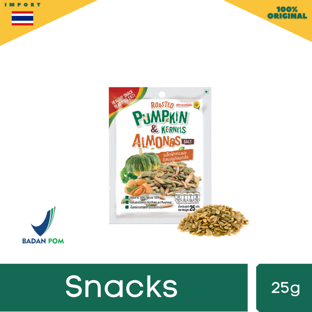 Jual Flower Food Roasted Kernels - Snack Biji Labu, Almond 25gr ...