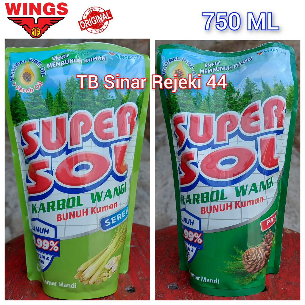 Jual SUPERSOL [REFILL POUCH 750 ML] [KARBOL WANGI AROMA NATURAL SEREH ...