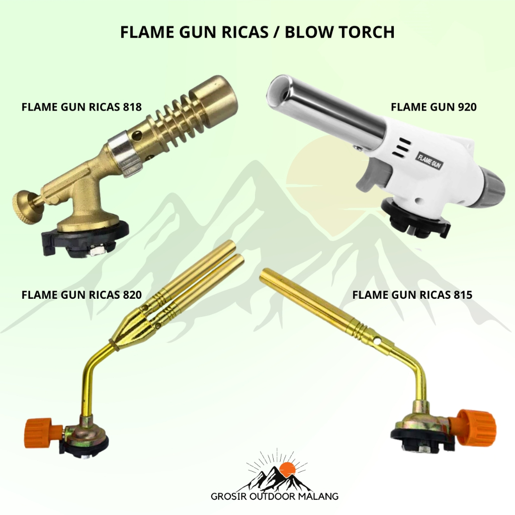 Jual Gas Torch Flame Gun Ricas 815 818 820 Kepala Blow Torch Las Kuningan Single Double Plastik ...