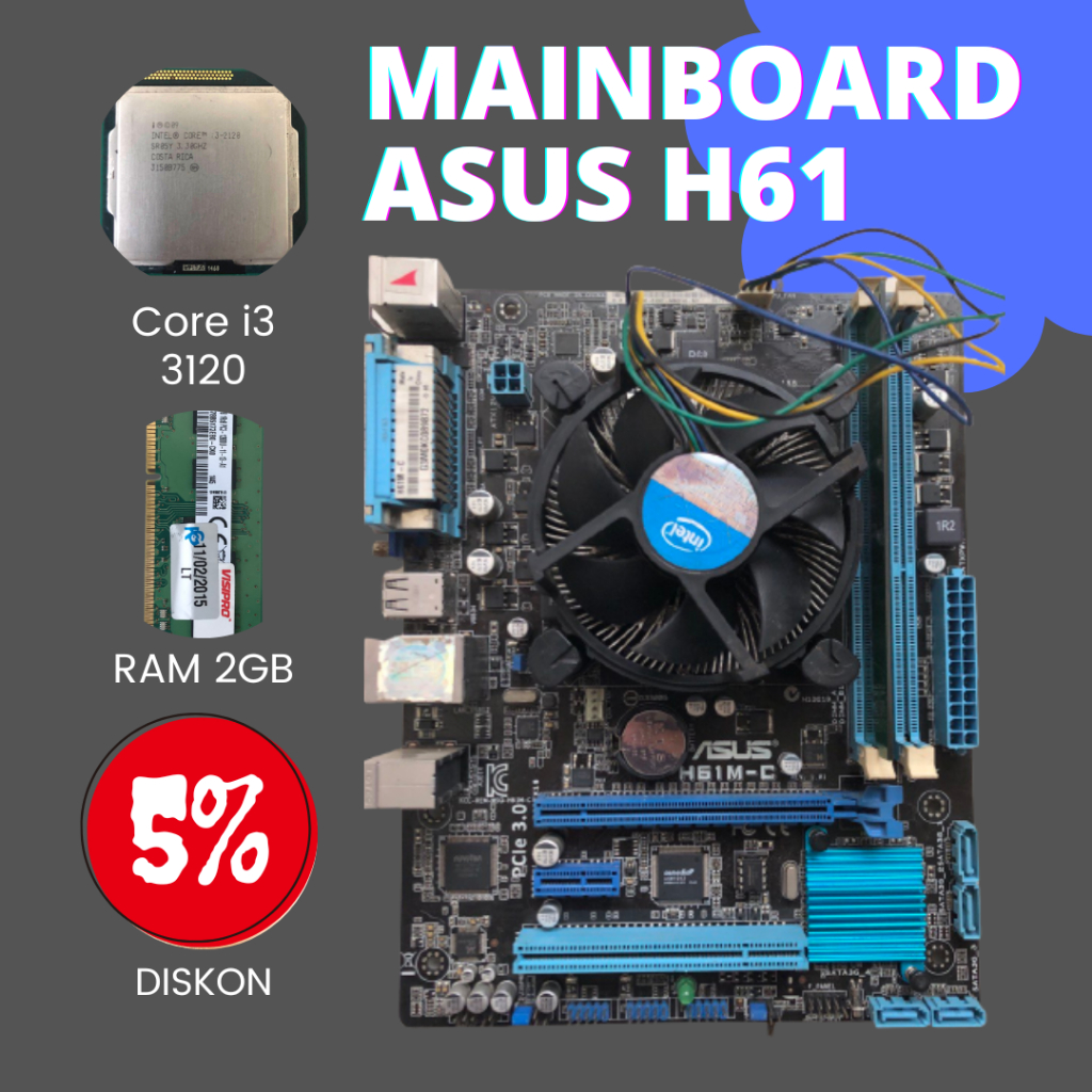 Jual Motherboard Mainboard Asus H61 lga1155 | Shopee Indonesia