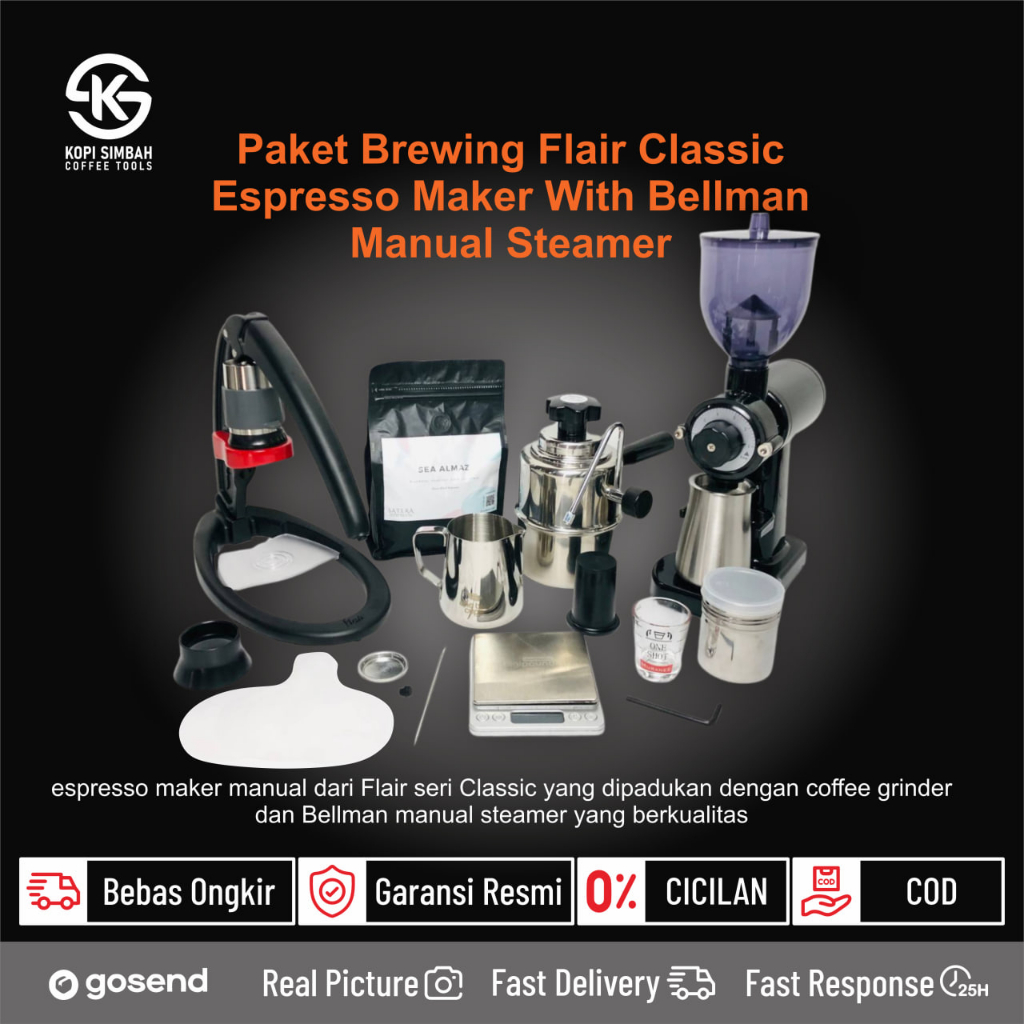 Jual Paket Brewing FLAIR CLASSIC Espresso Coffee Maker With Bellman ...