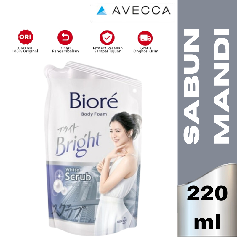 Jual Biore Whitening Scrub Body Foam Refill 220 ml / Sabun Mandi / Sabun Cair / Body Wash Liquid ...
