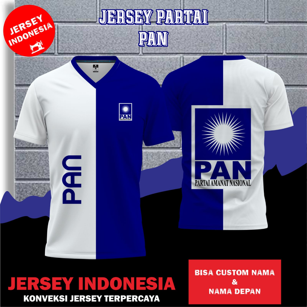 Jual JERSEY PARTAI PAN BAHAN DRYFIT FULL PRINTING FREE CUSTOM DESAIN ...